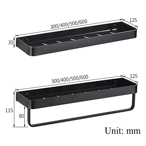 NOVOCE Shower Caddie Black Shower Organizer No Drilling Shampoo Holder for Shower Adhesive Wall Mounted Space Aluminum For Bathroom Toilet,A60cm ( Size : A60cm )