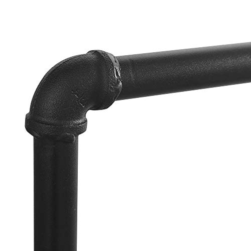Furinno Wyatt Industrial Style Garment Rack with Wood Shelves, Antique Espresso