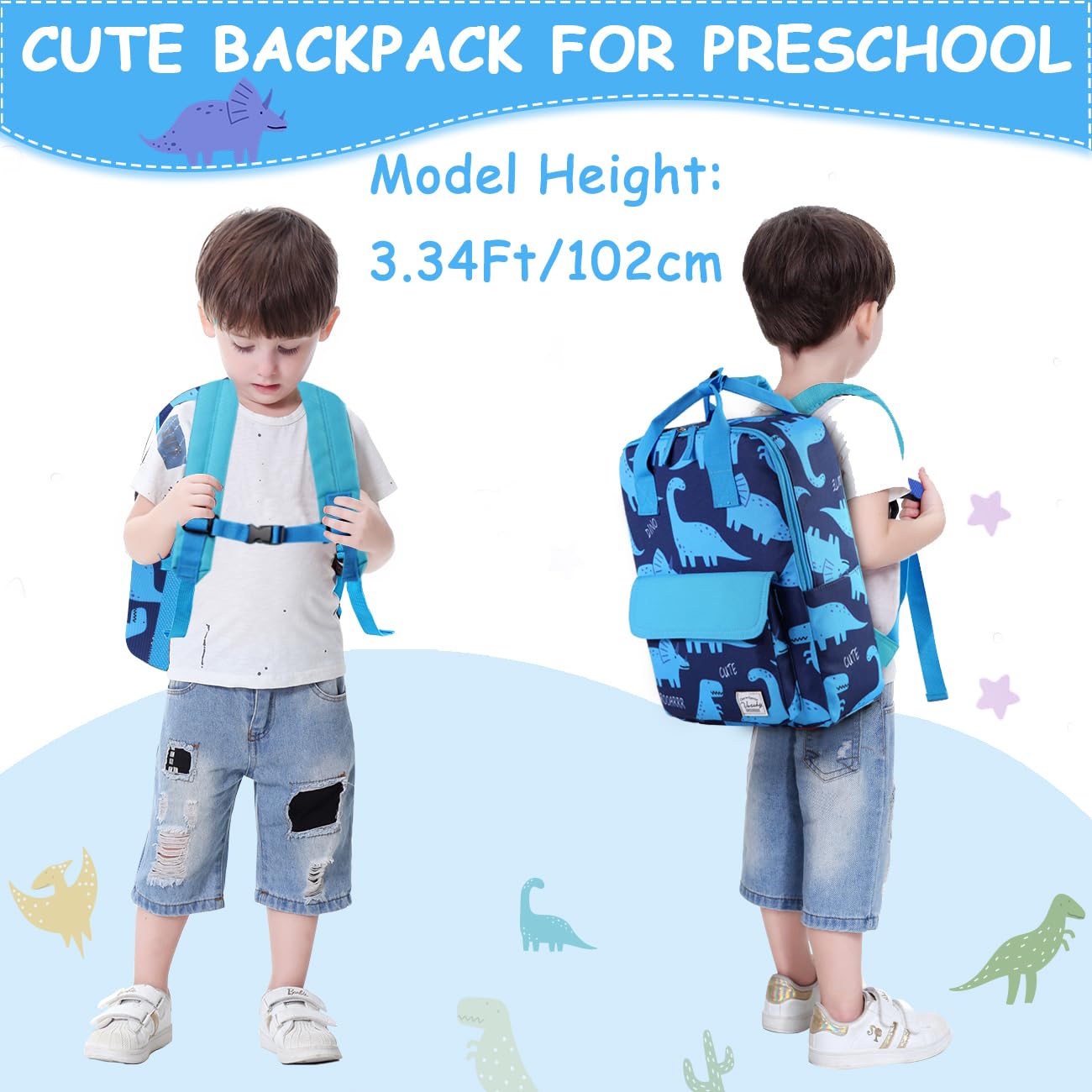 VASCHY Boys' Daypack Backpacks, Deep Blue