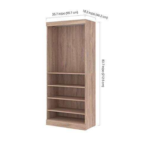Bestar Pur Closet Organizer in Rustic Brown, 36W