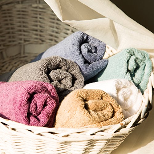 sense gnosis Hand Towel Set of 3 Premium 100% Cotton Ultra Soft Highly Absorbent Decorative Hand Towels for Bathroom Home Hotel Spa 13 X 29 Inch (White, Khaki, Grey)