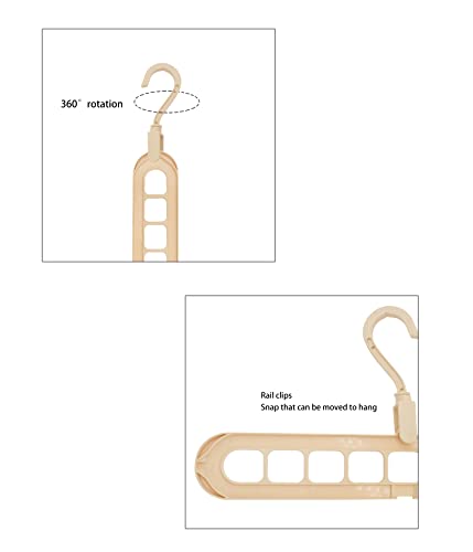 XINYIDAO 6 Pcs Magic Hanger Organizer, with 9 Slots, Multifunctional Storage Hanger, Non-Slip Hangers, Cascading Hangers, Closet Organizers and Storage