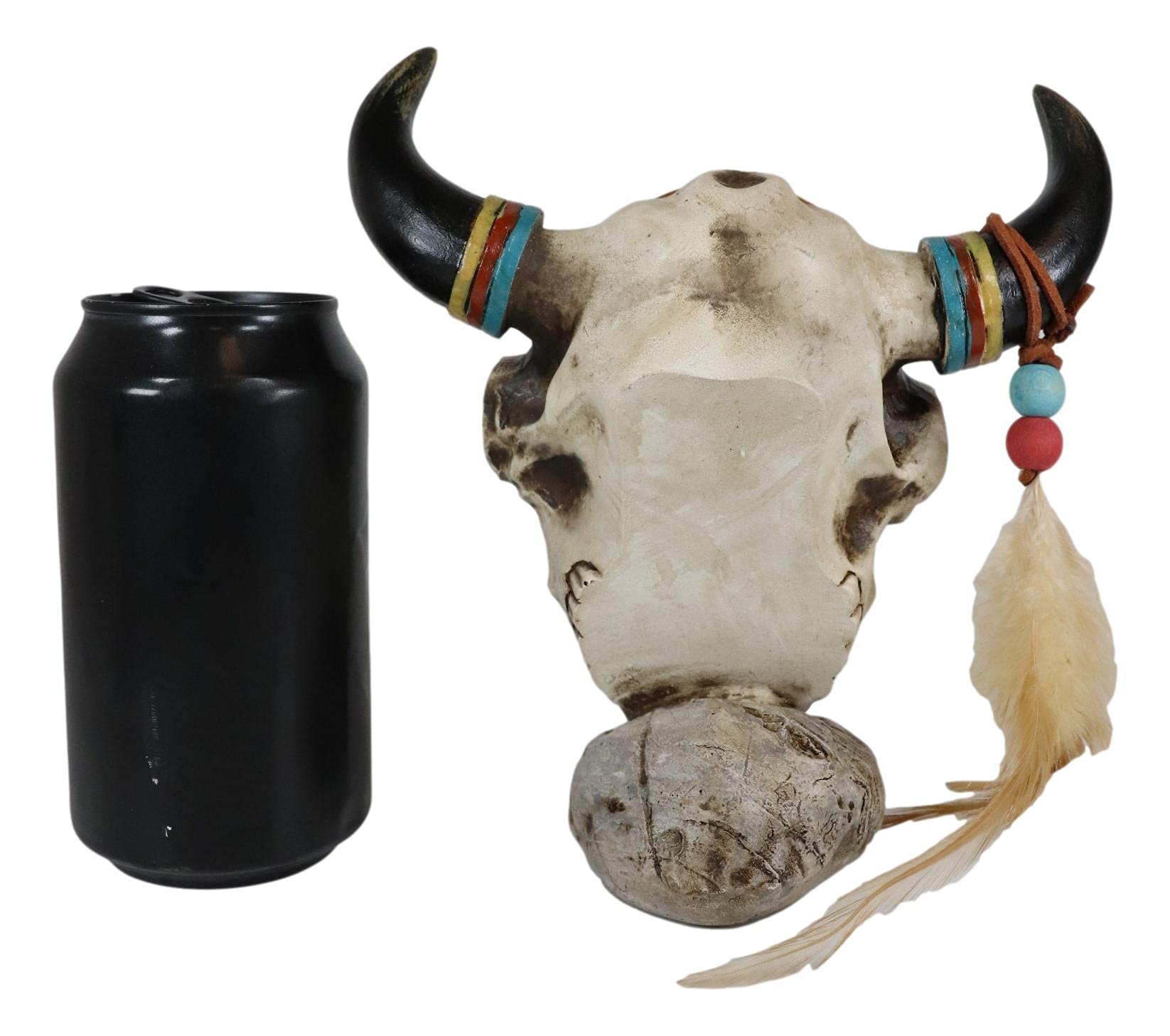 Ebros Southwestern Native American Indian Dreamcatcher Feathers Steer Bull Cow Skull Decorative Desktop Table Clock Figurine Turquoise Spirit Skulls Cows Medicine Bison Western Talisman Accent