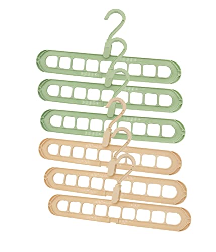 XINYIDAO 6 Pcs Magic Hanger Organizer, with 9 Slots, Multifunctional Storage Hanger, Non-Slip Hangers, Cascading Hangers, Closet Organizers and Storage