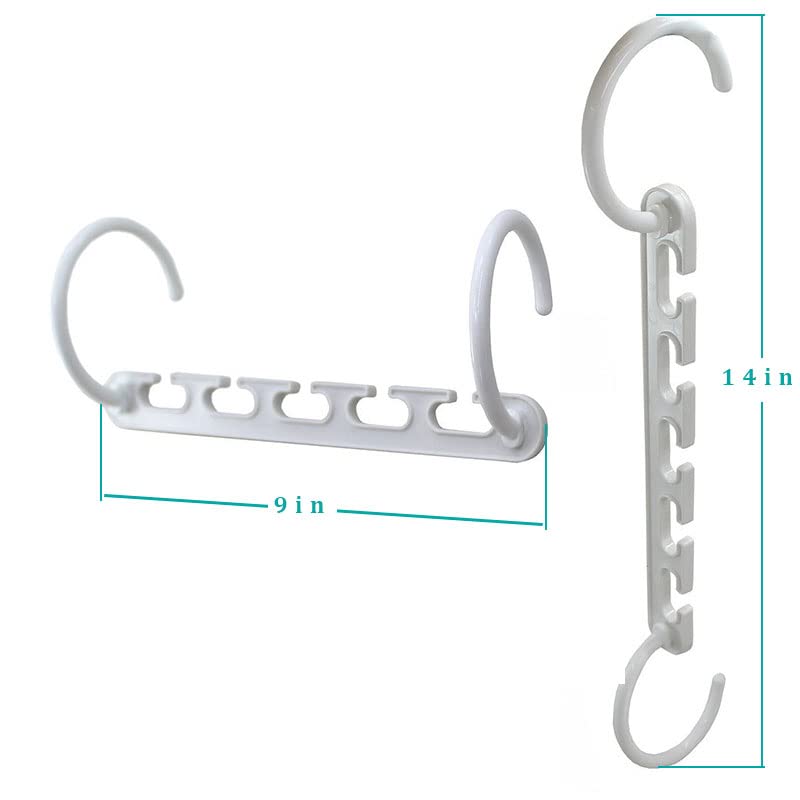 Sisnails 6 Pack White Magic Hangers Space Saving Hangers for Closet Organizer, Plastic Clothes Hangers ,Multifunctional Closet Storage Hangers, Essential Hangers for Dormitories and Home