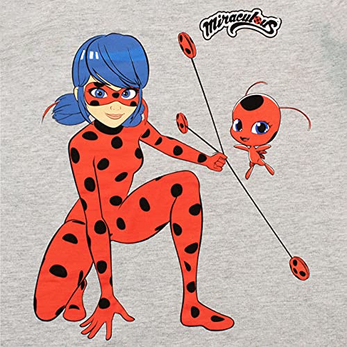 Miraculous Girls' Ladybug Top and Leggings Set 2 Piece Superhero Outfit for Kids Grey Size 12