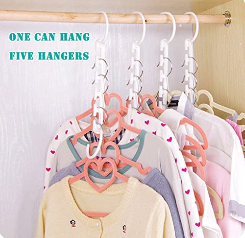 Sisnails 6 Pack White Magic Hangers Space Saving Hangers for Closet Organizer, Plastic Clothes Hangers ,Multifunctional Closet Storage Hangers, Essential Hangers for Dormitories and Home