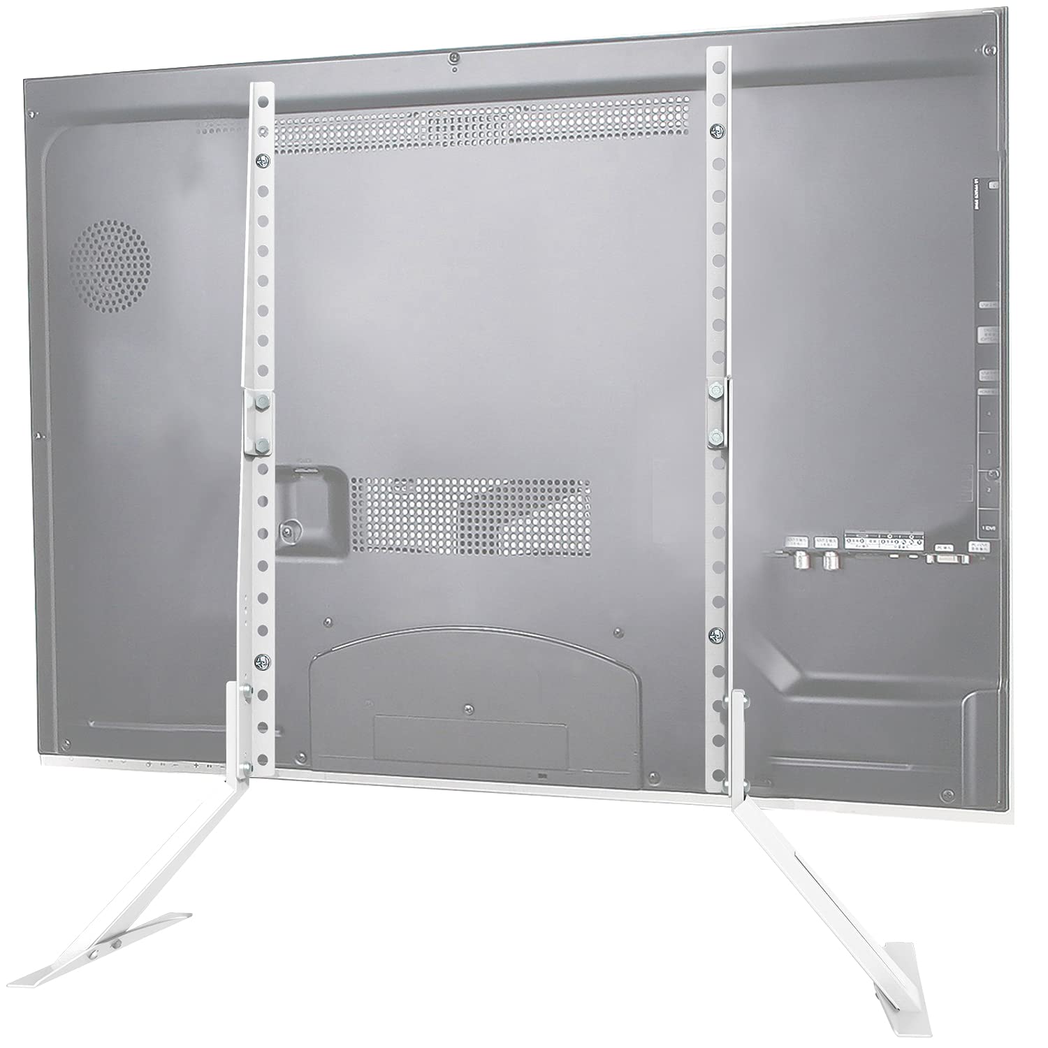 WALI Universal TV Stand, TV Stand for Living Room Mounting for 22 to 65 inch Television up to 110lbs, Small TV Legs with Mounting Holes up to 800x500mm(TVS001-W), White