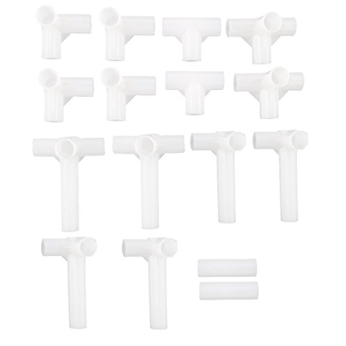 uxcell Shoe Rack Accessories Connectors Set, 13mm Inner Diameter for Repair Assembled Wardrobe, Replacement of Parts 16 Pcs
