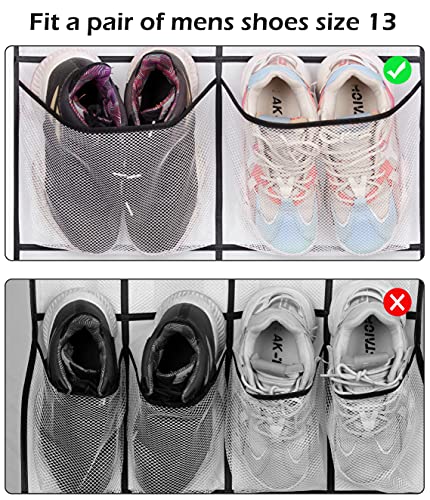 KIMBORA 12 Extra Large Pockets Hanging Shoe Organizer and Dual Sided Hanging Closet Organizer