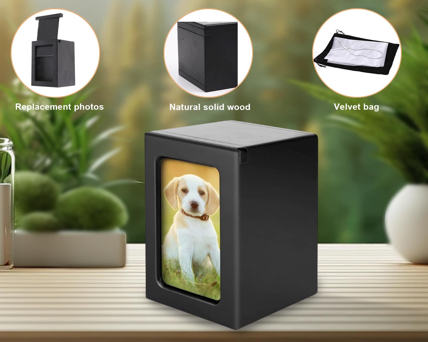 Cuodia: Dog Urn for Ashes,pet urns Wood Boxes Pet Photo Cremation Urn, Pet Urns, Dog Urn,urns for Pets Ashes Dogs,cat urns for Ashes, (Small)…