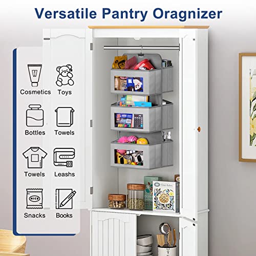 KIMBORA 12 Extra Large Pockets Hanging Shoe Organizer and Dual Sided Hanging Closet Organizer