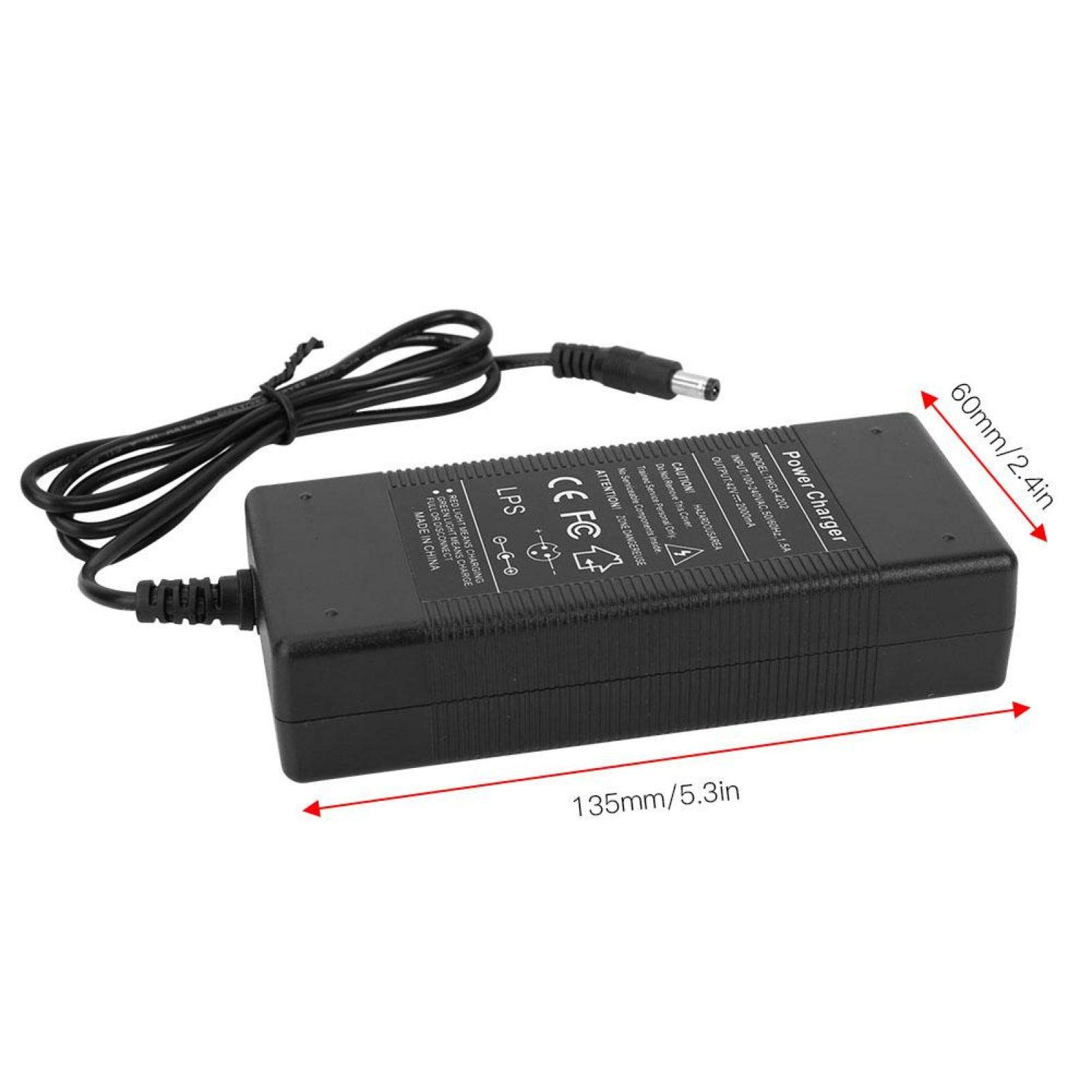 EVTSCAN 42V 2A Scooter Battery Charger Portable Reusable Charger Suitable for Electric Skateboard Vehicle(2A(US Standard))