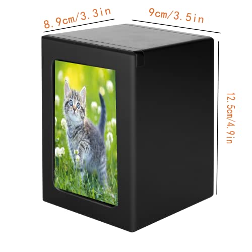 Cuodia Pet Urns Pet Cremation Urn,Dog Urns for Ashes, Cat Urn for Ashes, pet urns for Dogs Ashes Small, Wood Keepsake Memorial Urns. (Black S)