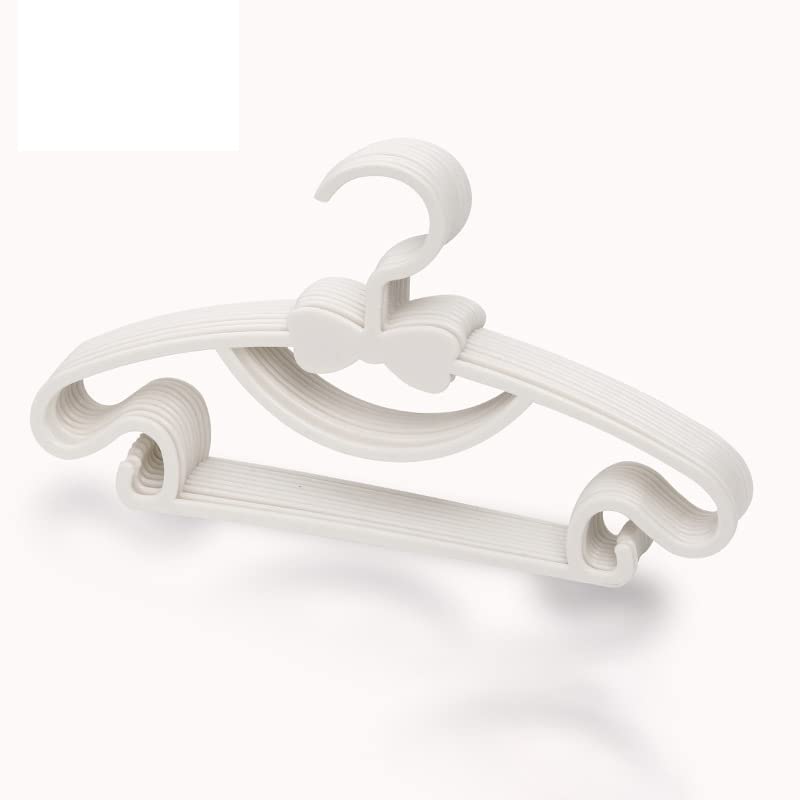 10PCS Baby Hangers for Nursery Closet, Non-Slip Kids Baby Clothes Hangers,Kids Storage Hangers Plastic Thicken Bow Knot Coat Drying Hanger for Toddler Baby(White)