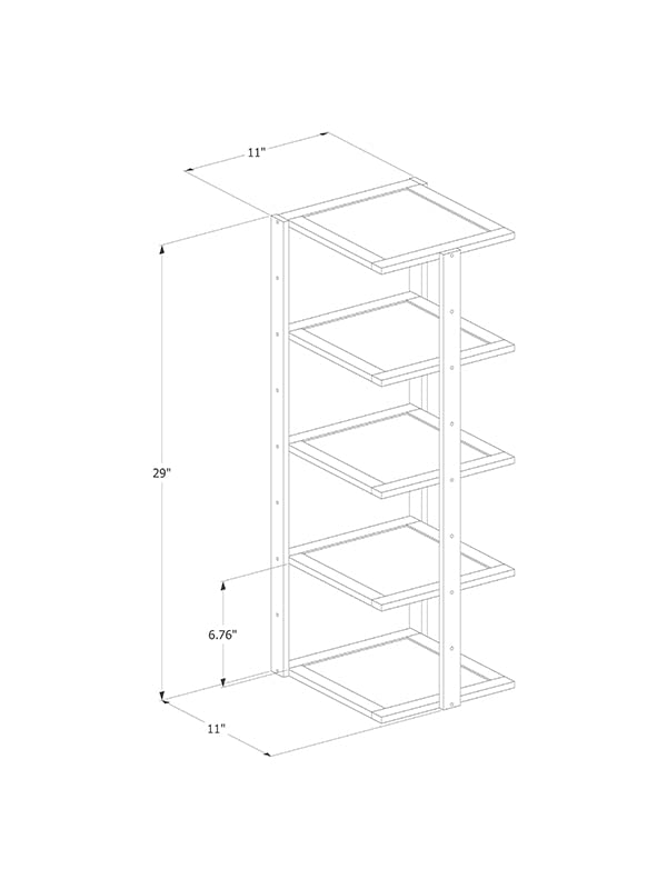 MoNiBloom 5 Tier Shoe Rack, Bamboo Narrow Single Pairs Shoe Storage Space Saving Ventilated Shoe Organizer for Small Spaces Corner Hallway Entryway, Brown