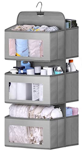KIMBORA 12 Extra Large Pockets Hanging Shoe Organizer and Dual Sided Hanging Closet Organizer