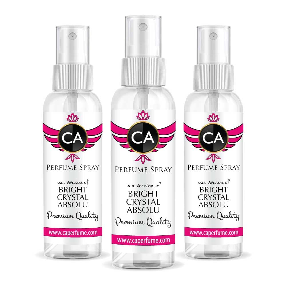 CA Perfume Impression of Bright Crystal Absolu For Women Replica Version Fragrance Dupes Concentrated Long Lasting Eau de Parfum Spray Refillable Atomizer Bottle 2 Fl Oz/60ml-X3