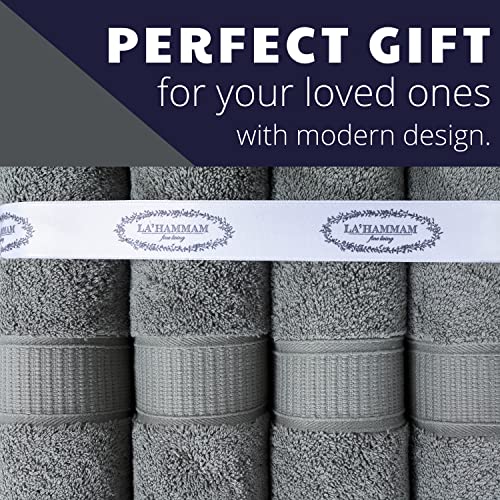 Monogrammed Towel Set, Hotel & Spa Quality, Super Soft, Highly Absorbent, Bathroom Sets, 100% Cotton Personalized 6 Piece Towel Set, Includes 2 Bath Towels, 2 Hand Towels, 2 Washcloths, Grey