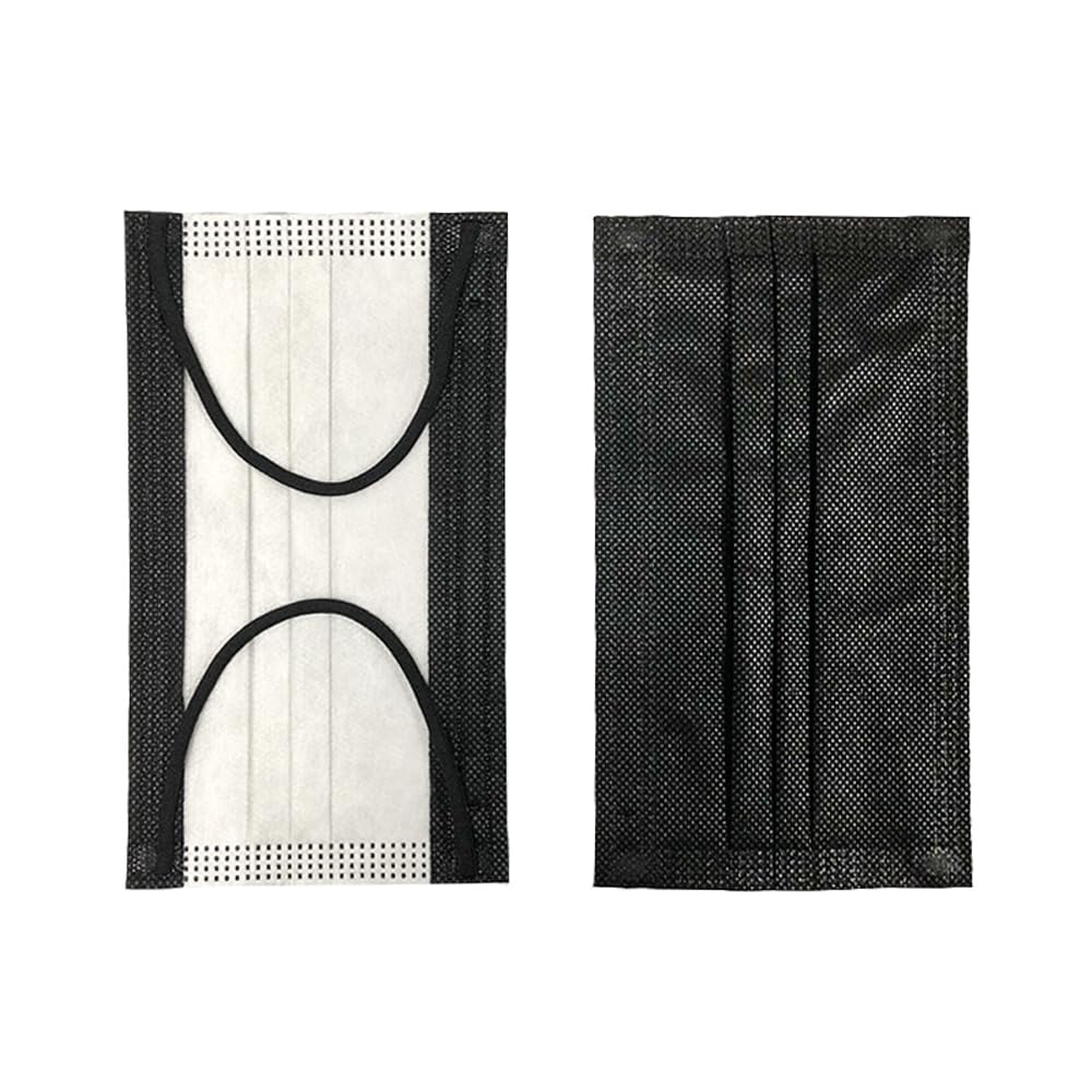 MTYX Black Disposable Face Masks 3 Ply 50PCS - Individually Wrapped - Durable - Odorless - Hygienic
