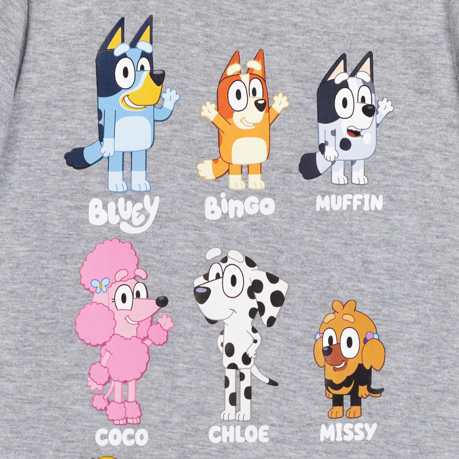 Bluey Bingo Little Girls 2 Pack T-Shirts Blue/Grey 7-8