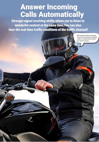 EuroFone S6 Motorcycle Helmet Bluetooth Intercom Headset, Intercomunicador para Casco De Moto, 2 Riders 1200m 6 Riders 6km, 2 People Real-time Talk, CVC Noise Reduction, IP65 Waterproof(1Pack)