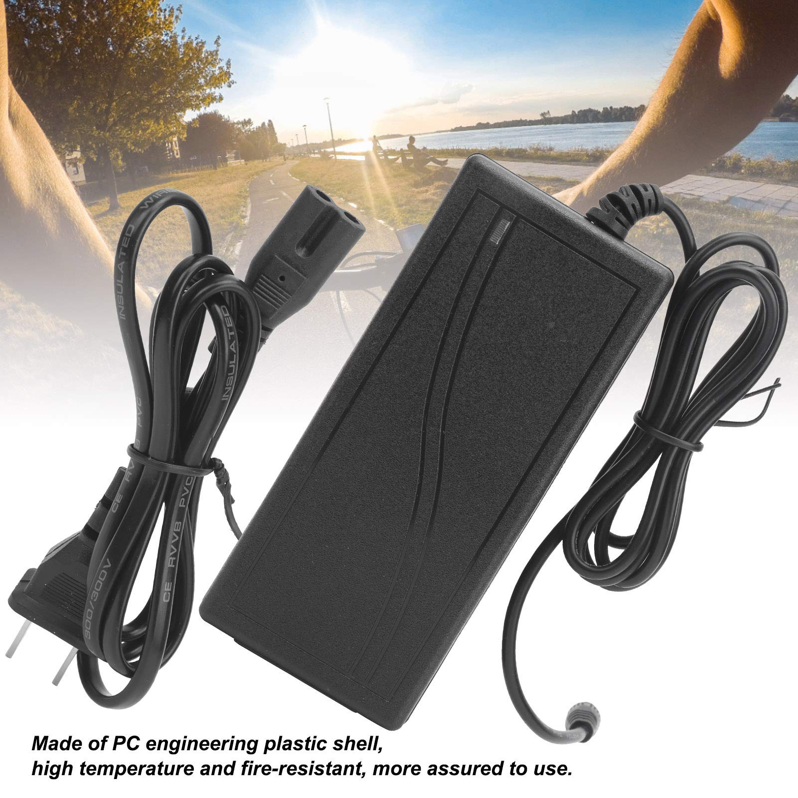 Scooter Battery Charger, Fire‑Resistant 42V Battery Adapter for Electric Scooter for Power Supply
