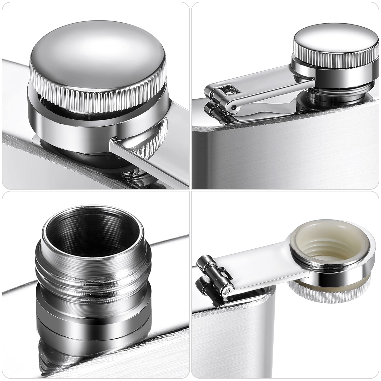 20 Pcs Hip Flask Stainless Steel Liquor Flask with 20 Pcs Funnels Silver Hip Flask for Men Leak Proof Drinking Flask Metal Liquor Hip Flask for Wedding Party Gift