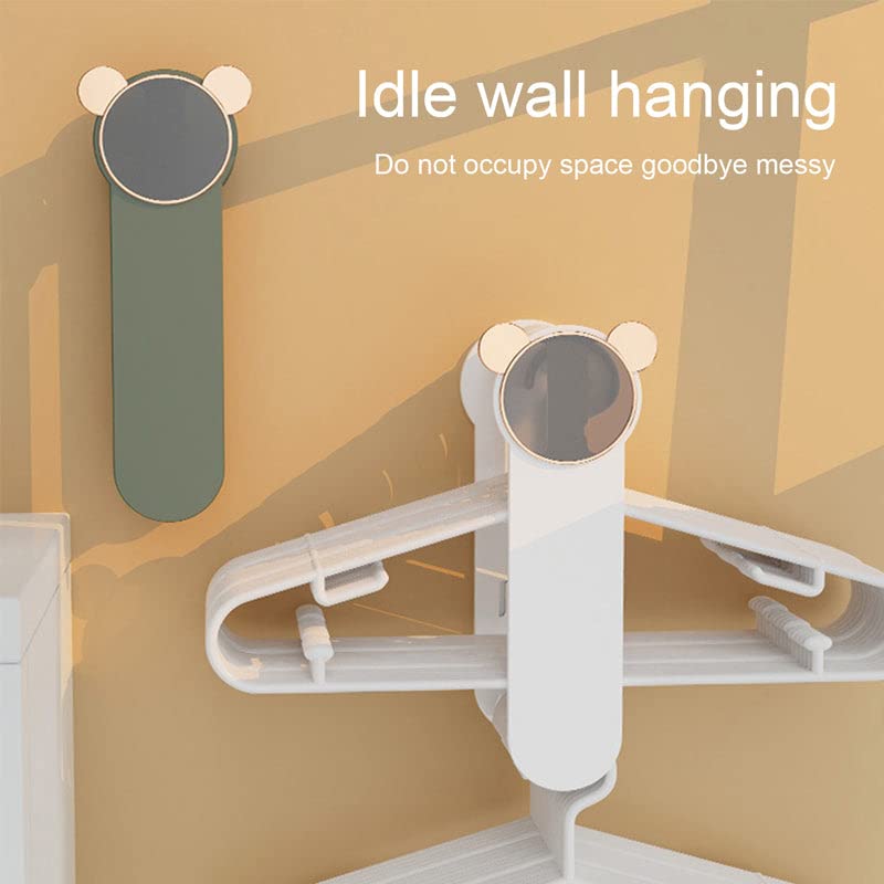 2023 New Cartoon Hanger Organizer, Multifunctional Clothes Hanger Hook Wall Mounted Storage Rack, Clothes Hanger Storage Tool Large Capacity Telescopic Storage Hook for Home Garments Hangers (White)