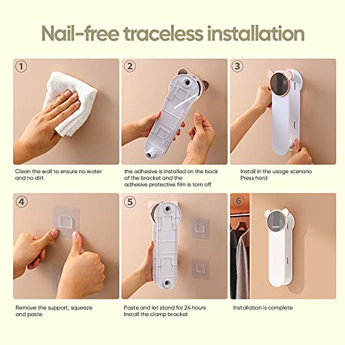 2023 New Cartoon Hanger Organizer, Multifunctional Clothes Hanger Hook Wall Mounted Storage Rack, Clothes Hanger Storage Tool Large Capacity Telescopic Storage Hook for Home Garments Hangers (White)