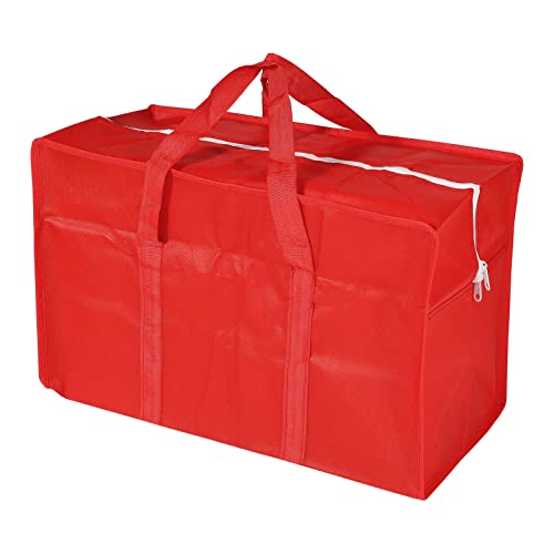 PATIKIL Closet Storage Bags, 31.5'' Length Waterproof Clothes Blankets Organizer Bag with Carrying Handles for Bedding, Red