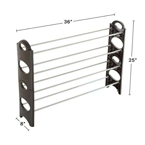 Home-Complete 4-Tier Stackable Shoe Rack
