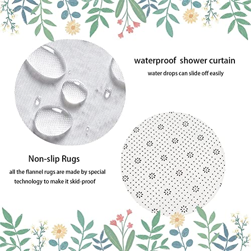 4PCS Glitter Marble Shower Curtains with Rugs Bath Mat Toilet Lid Cover and 12 Hooks Waterproof Bling Marble Bathroom Shower Curtain Set