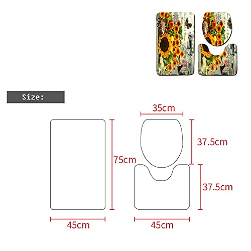 CERYUEE Sloth Shower Curtains Set Cute Animal Bathroom Set 4 Piece Kawaii Sloths Bathroom Decor with Rugs,Toilet Lid Cover,Bath Mat,72x72inch