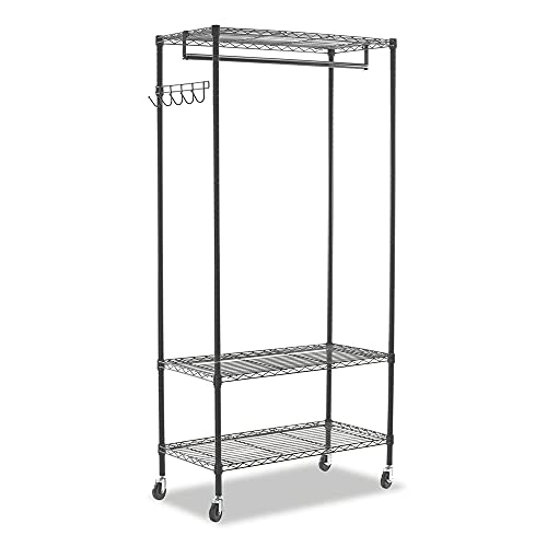 Alera ALEGR363618BL 30 Garments Wire Shelving Garment Rack - Black
