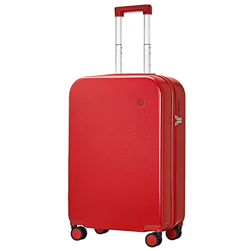 Carry on Luggage, Mixi Suitcase Spinner Wheels Luggage Hardshell Lightweight Rolling Suitcases PC with Cover & TSA Lock for Business Travel Red