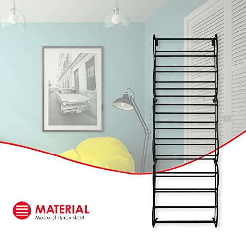 Home Basics OTD 36 Pair Shoe Rack, Black