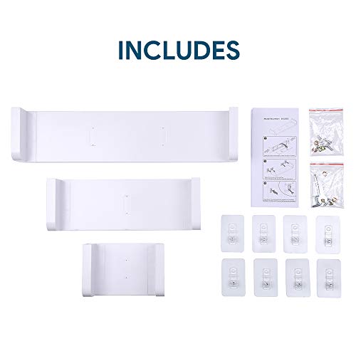 LAIGOO Adhesive Floating Shelves Non-Drilling, Set of 3, Display Picture Ledge Shelf U Bathroom Shelf Organizer for Home/Wall Decor/Kitchen/Bathroom Storage(S+M+L)