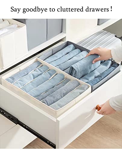 Clothes Drawer Organizer, 7 Grids Wardrobe Clothes Organizer for Weekly Clothes Organizer for Kids Stackable Jean Sweater Pants Organizer for Closet Sturdy Not Easy To Deform