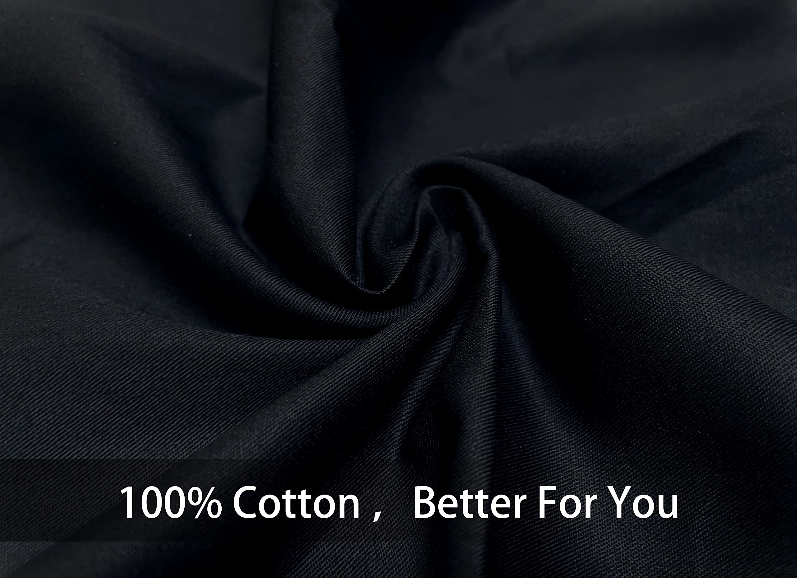iMaylex Soft 100% Egyptian Cotton Zipper Pillow Case, Cozy and Lightweight Pillowcase, Set of 2, Black, Standard, 20" x 26"