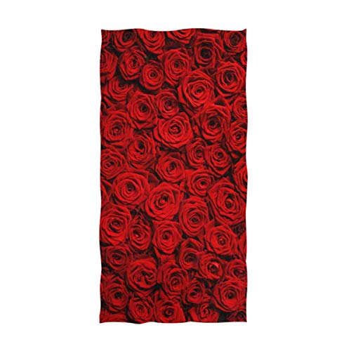 Naanle 3D Beautiufl Natural Red Roses Print Valentine's Day Soft Guest Hand Towel for Bathroom, Hotel, Gym and Spa (16 x 30 Inches)