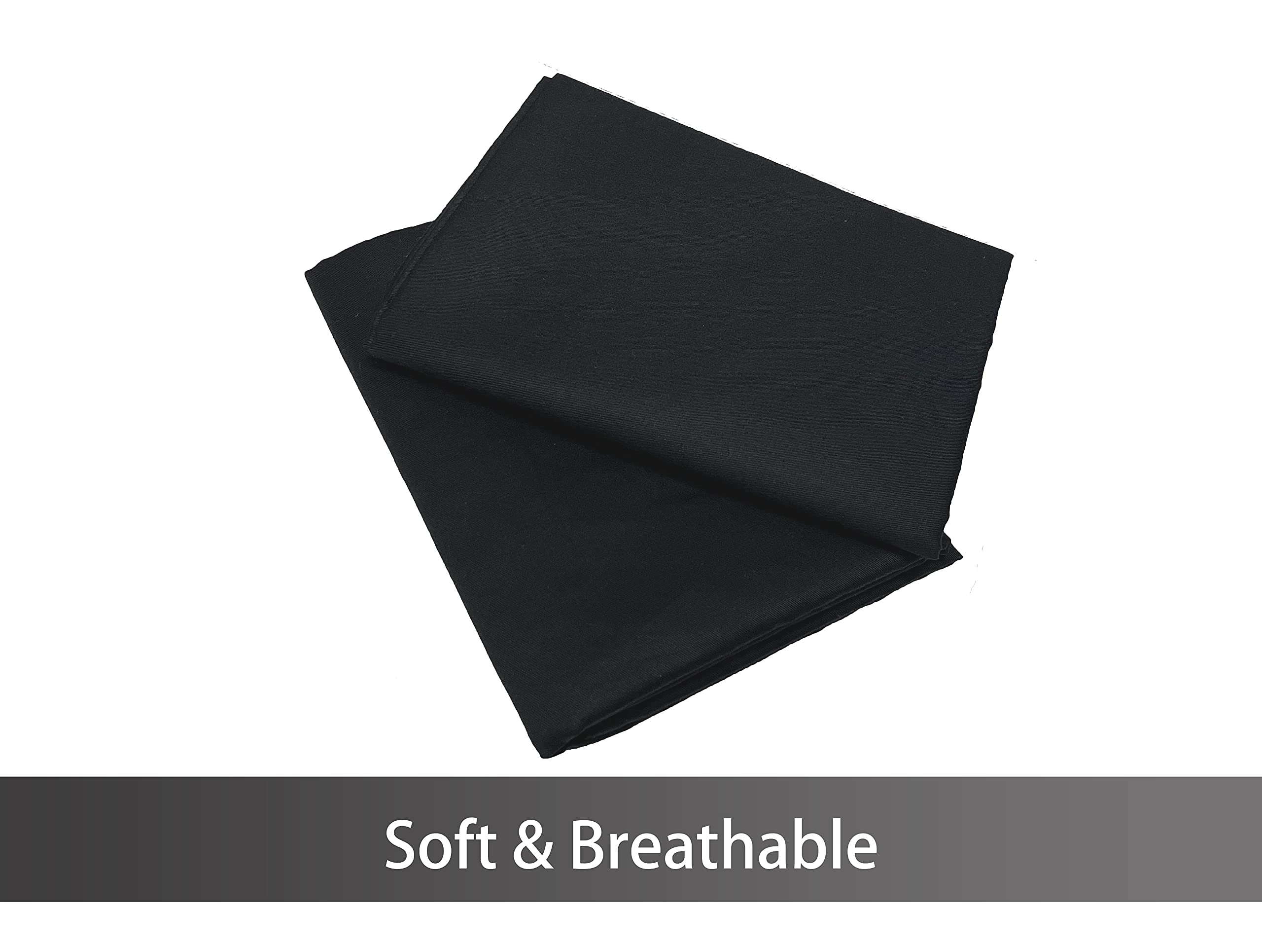 iMaylex Soft 100% Egyptian Cotton Zipper Pillow Case, Cozy and Lightweight Pillowcase, Set of 2, Black, Standard, 20" x 26"
