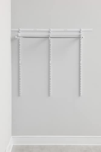 Rubbermaid Configurations Deluxe Closet Kit, White, 3-6 Ft. & Expandable Closet Shelf Kit, 2-4 ft., White, for Home/Closet/Garage/Laundry/Mudroom/Basement/House