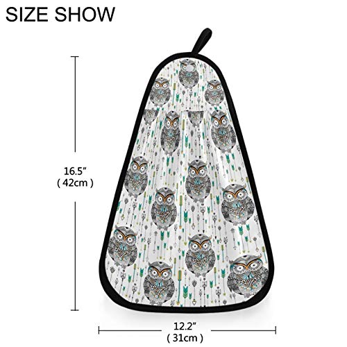 visesunny Owl Hand Towel for Kitchen Bathroom Decor Soft Absorbent Cotton Dish Towel with Hanging Loop Botton Cleaning and Drying Washcloth