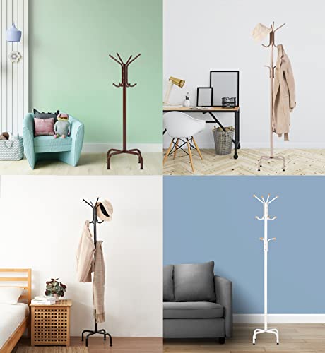 Oikos coat racks free standing, coat stand, coat rack stand, coat rack, hat tree, hall tree, hat stand, standing coat rack, rustic coat rack, entryway coat rack, cloth hanger rack stand (Cream White)