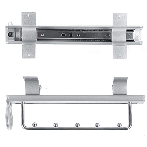 Pull Out Clothes Rail Adjustable 25-46cm Wardrobe Rail Extendable Metal Clothes Hanger Space-Saving Clothes Rack (Size : 25cm/9.8inch)