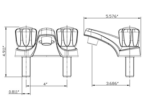 Dura Faucet DF-PL700S-BQ RV Bathroom Faucet with Smoked Acrylic Knobs (Bisque Parchment)