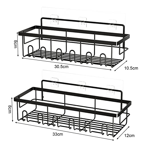 304 Stainless Steel Rustproof Shower Caddy Basket, Adhesive Shower Shelves, No Drilling Wall Mounted Adhesive Bathroom Storage Organizer, Shower Caddy Bathroom Shelf for Shampoo Conditioner Razor