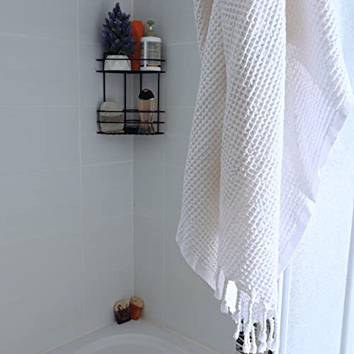 Püskül - Turkish Beach Towels Oversized Waffle - Softest 100% Turkish Cotton - 33x67 inch - White - Pack of 3 (3)