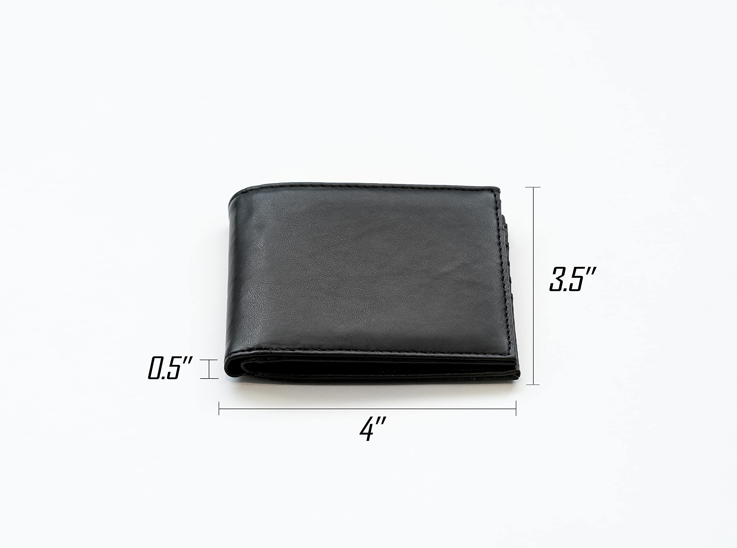 Rico Industries NFL Houston Texans Premium Laser Engraved Vegan Black Leather Bill-fold Wallet - Slim yet Sturdy Design - Perfect to Show Your Team Pride or Gift